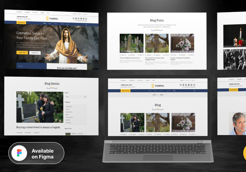 Funeral Service UI kit | Figma Design by Bitrixinfotech ~ EpicPxls