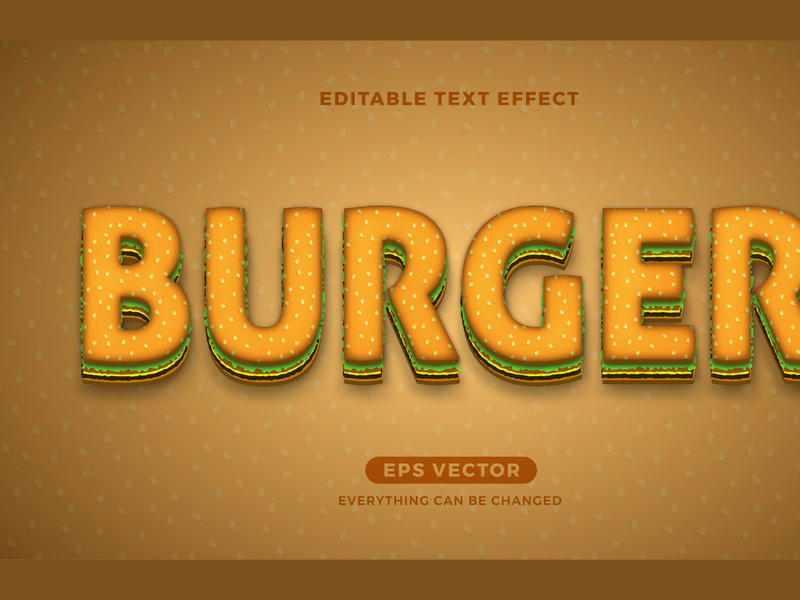 Burger editable text effect vector template by diqtam ~ EpicPxls