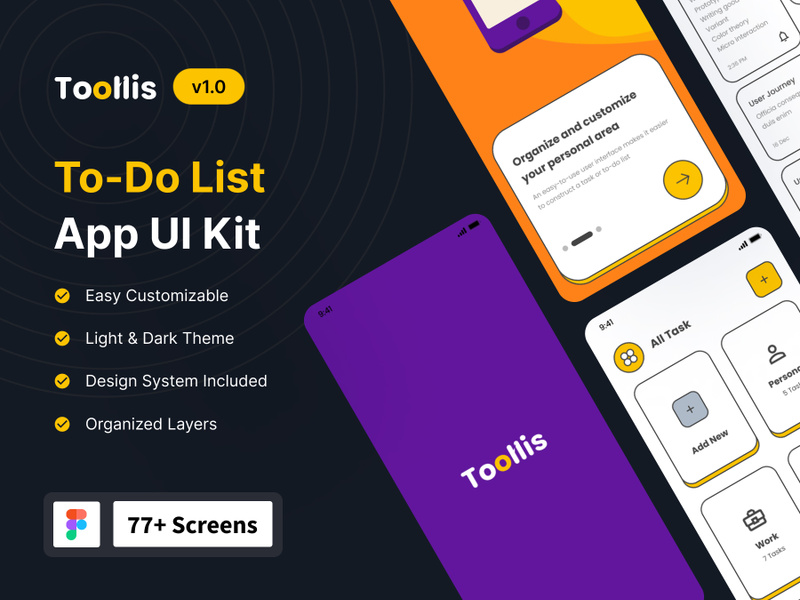 Toollis - To - Do List App UI Kit by Hiddemaru ~ EpicPxls