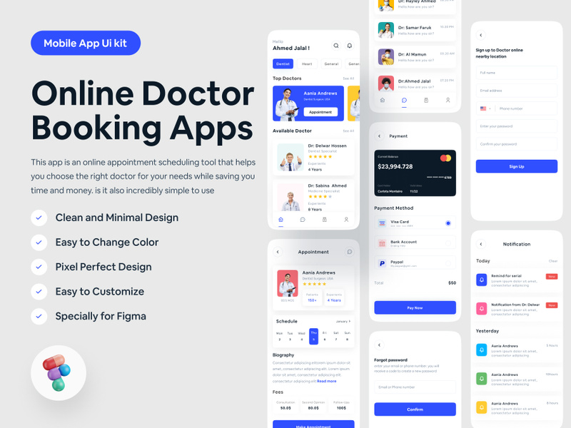 Doctor Appointment Mobile Apps by Ahmedjalal Ux Ui ~ EpicPxls