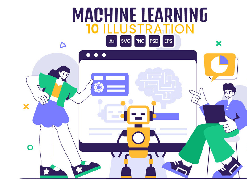 10 Machine Learning Illustration by denayuneep ~ EpicPxls