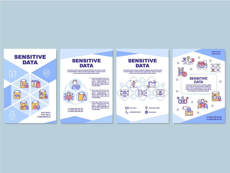 Sensitive data blue brochure template by bsd studio ~ EpicPxls