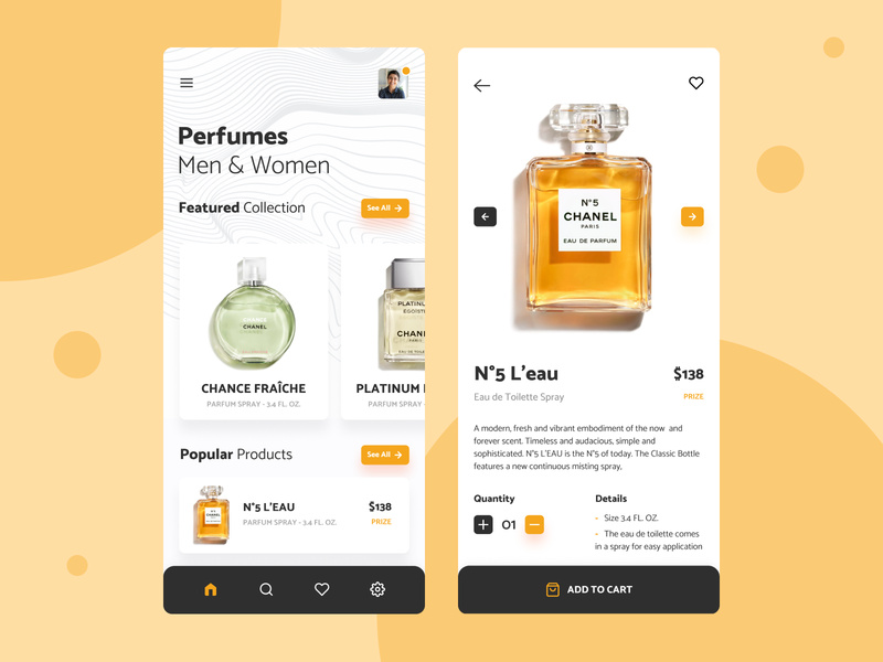 Perfumes shop ui design by Designer Techcronus ~ EpicPxls