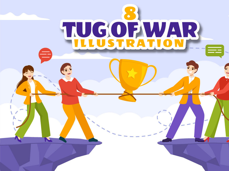 8 Tug of War Vector Illustration by denayuneep ~ EpicPxls