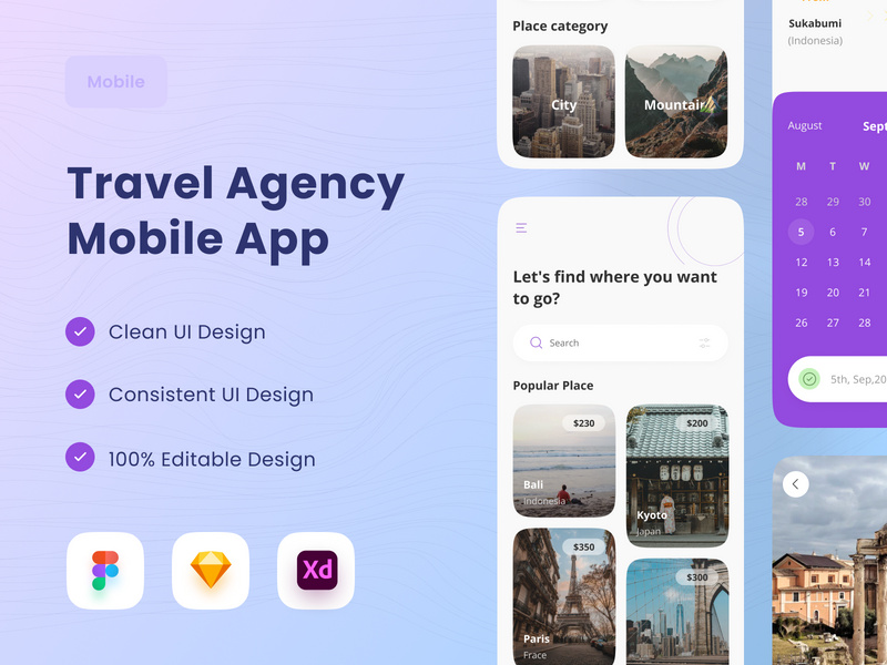 Travel Agency Mobile App by Nazday Graphic ~ EpicPxls