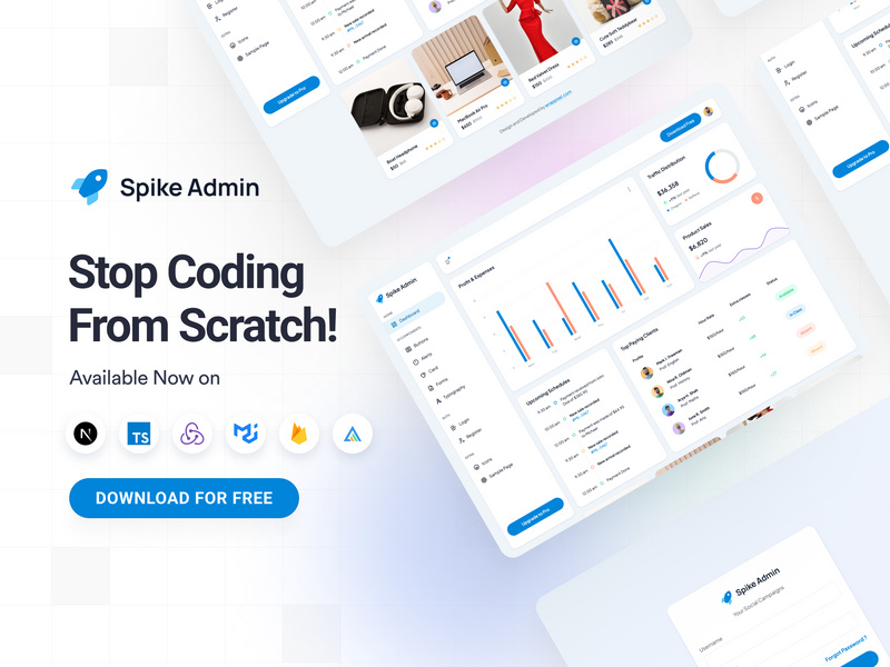 Spike Nextjs Free Admin Dashboard Template by Wrappixel ~ EpicPxls
