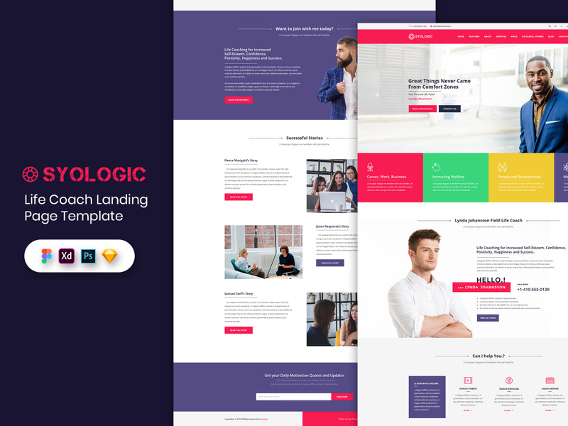 Life Coach Landing Page Template by 3djagan ~ EpicPxls