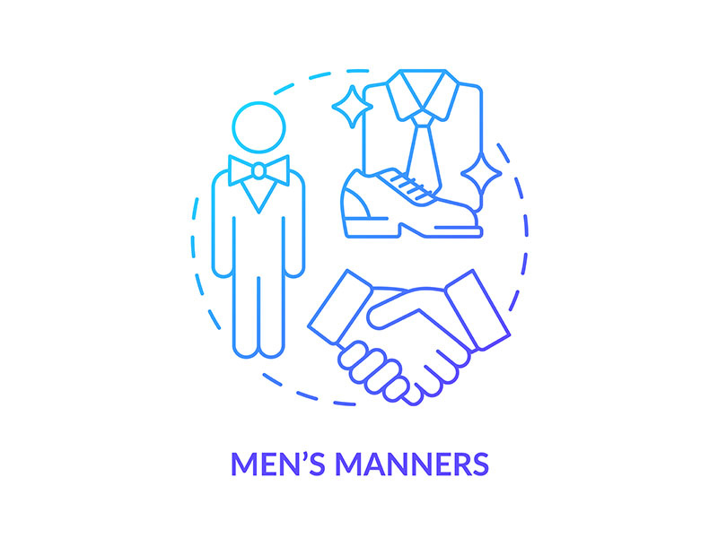 Men manners blue gradient concept icon by bsd studio ~ EpicPxls