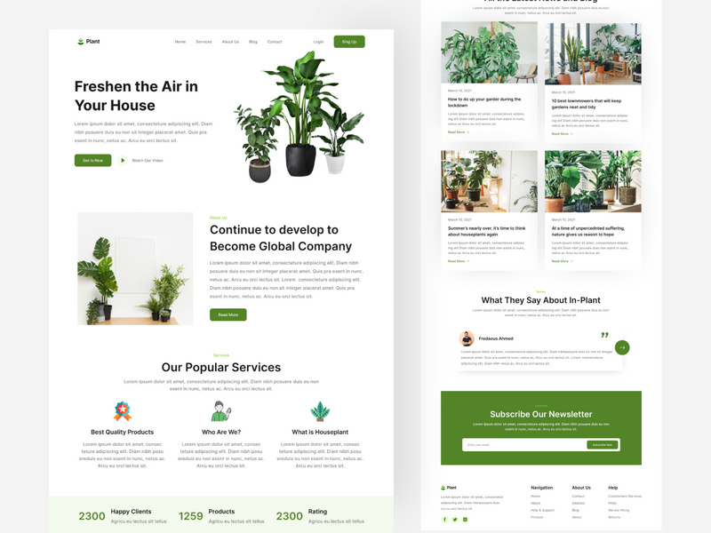 Plant - Plant Web App Landing Page Design 2 by Shamsunnahar ~ EpicPxls