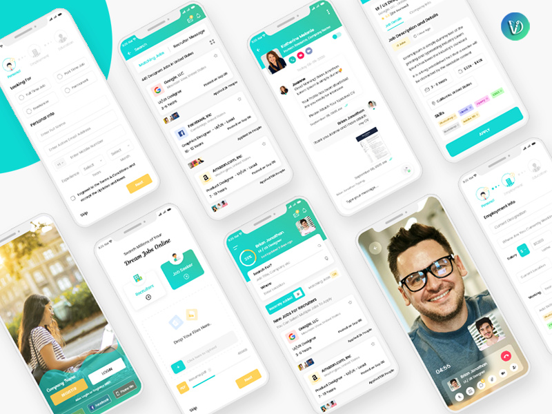 Find Job Mobile App UI Kit by Kvivekdesigner ~ EpicPxls