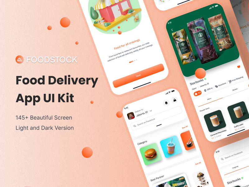 Foodstock - Food Ordering App UI Kit by Mariposa Design ~ EpicPxls