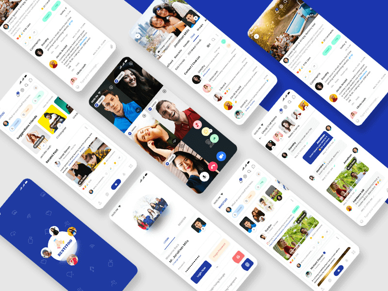 Social Networking Services Mobile App UI Kit by ~ EpicPxls
