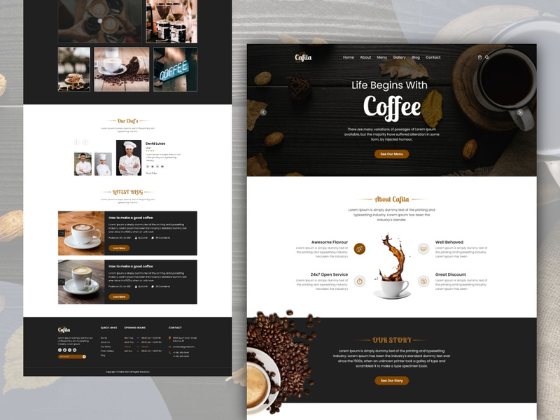 Coffee Shop Web Templates by Ordain IT ~ EpicPxls