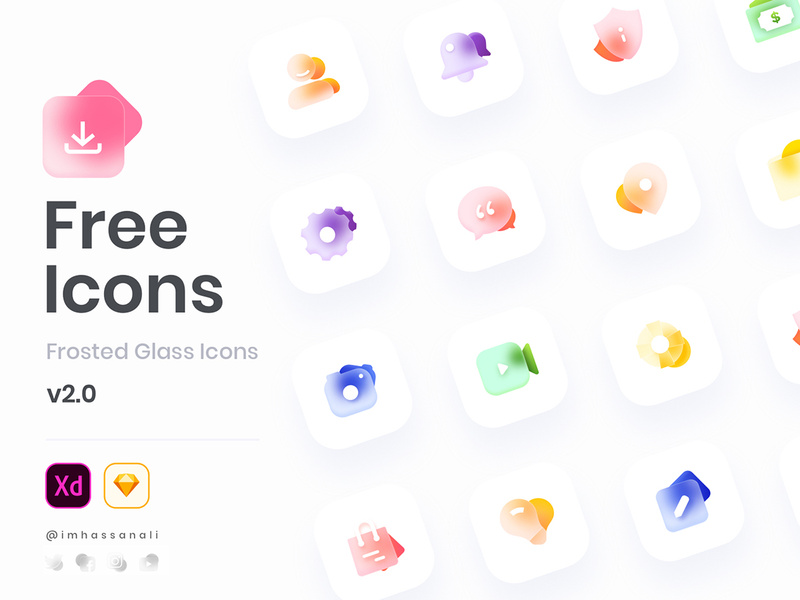 Free Glass Icons Pack by Hassan Ali ~ EpicPxls