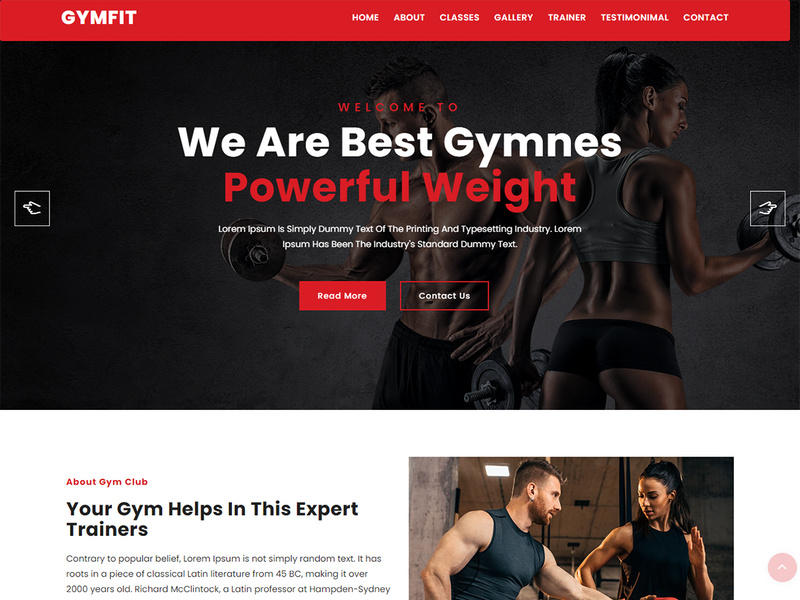 Gymfit Gym & Fitness Landing Page Template by Md Belal ~ EpicPxls