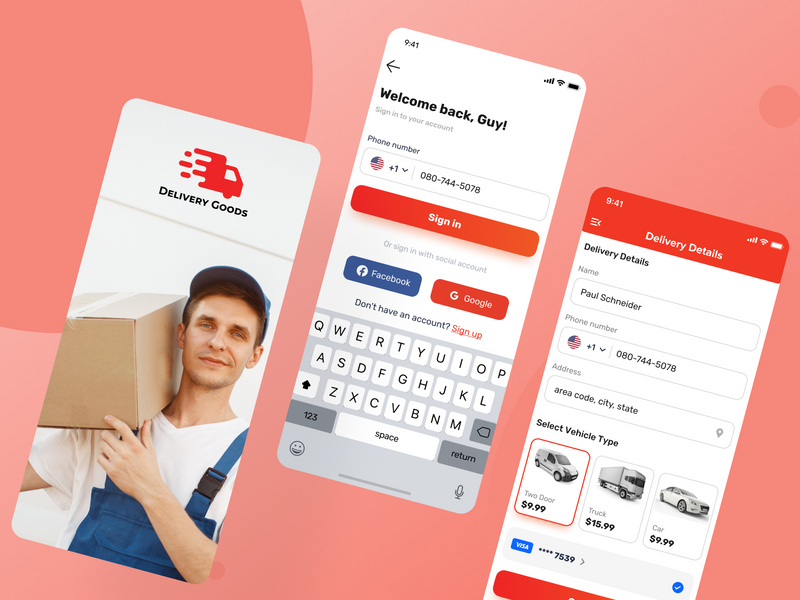 Package delivery service app. by Designer Techcronus ~ EpicPxls