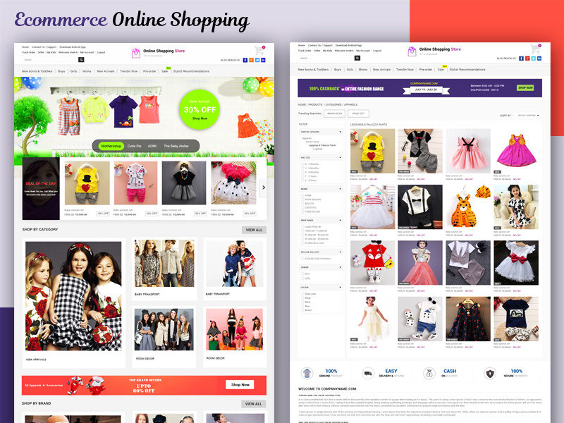 Ecommerce Online Shopping Website Template by ~ EpicPxls