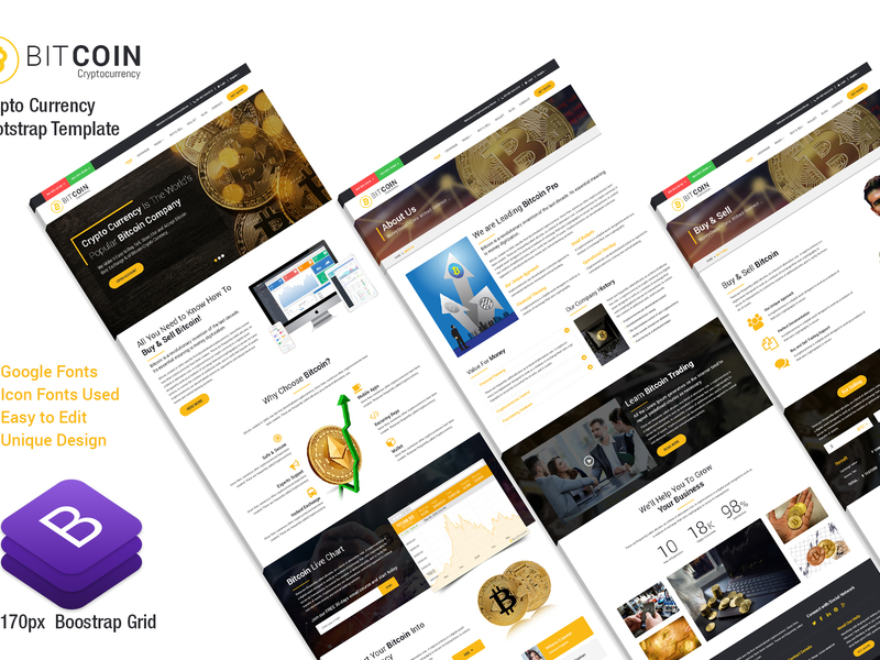 BitCoin-Responsive Website Template by Santosh Setty ~ EpicPxls