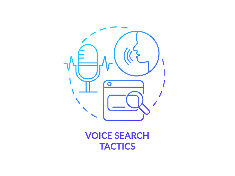 Voice search tactics blue gradient concept icon by bsd ~ EpicPxls