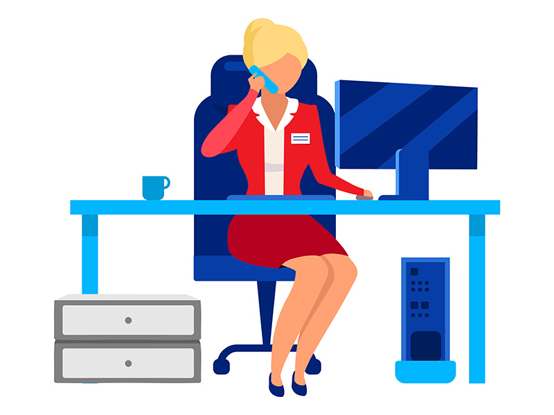 Professional secretary flat vector illustration by The Img ~ EpicPxls