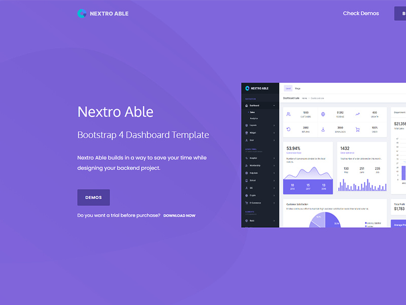 Nextro Able Bootstrap Admin Template by Codedthemes ~ EpicPxls