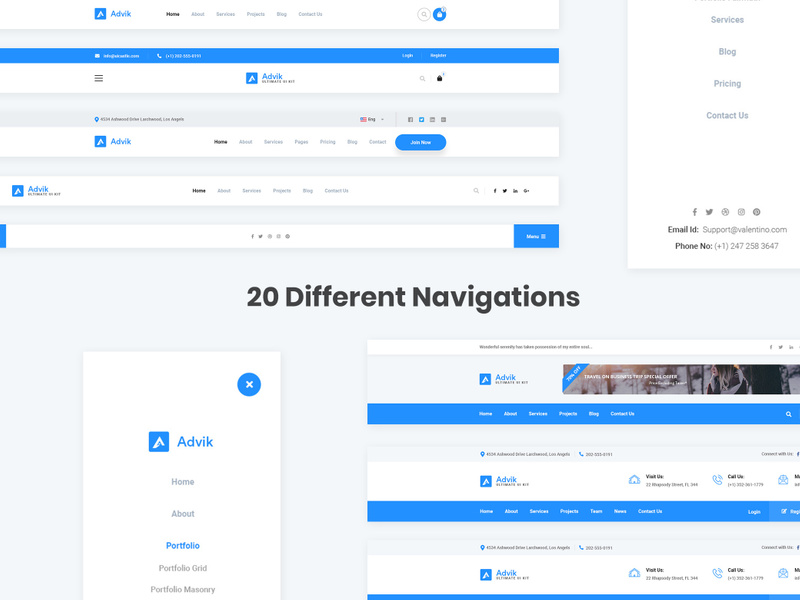 20 Navigations for Web-UI Kit by 3djagan ~ EpicPxls