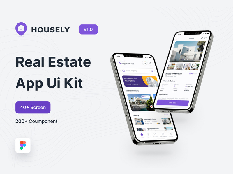 Housely - Rent Real Estate App Ui Kit by Lifora ~ EpicPxls