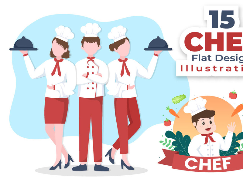 15 Professional Chef Cartoon Character Illustration by ~ EpicPxls