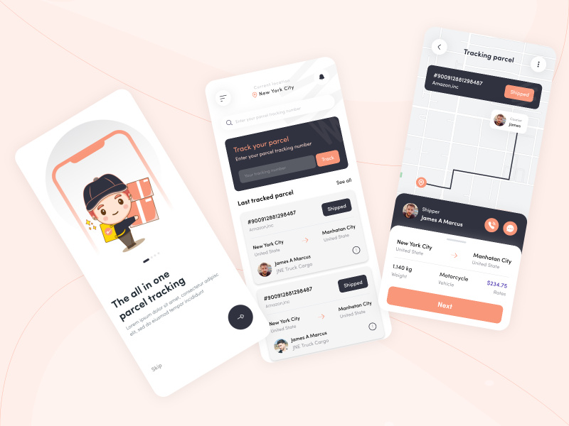 Courier Service App UI Design by Apurpleofficial ~ EpicPxls