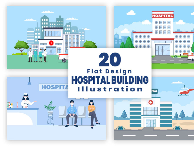 20 Hospital Building for Healthcare Illustration by ~ EpicPxls