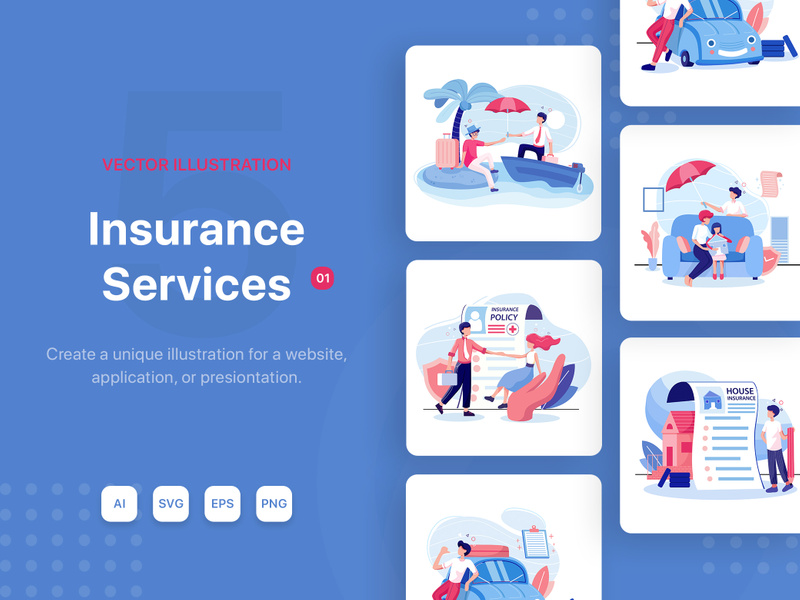 Insurance Services Illustration_v1 by Freeslab88 ~ EpicPxls