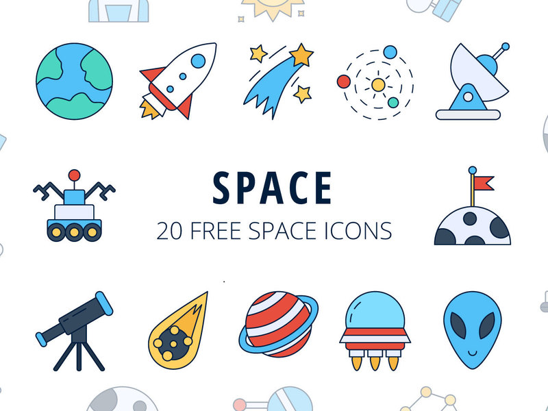Space Vector Freebie Icon Set by graphicsurf.com ~ EpicPxls