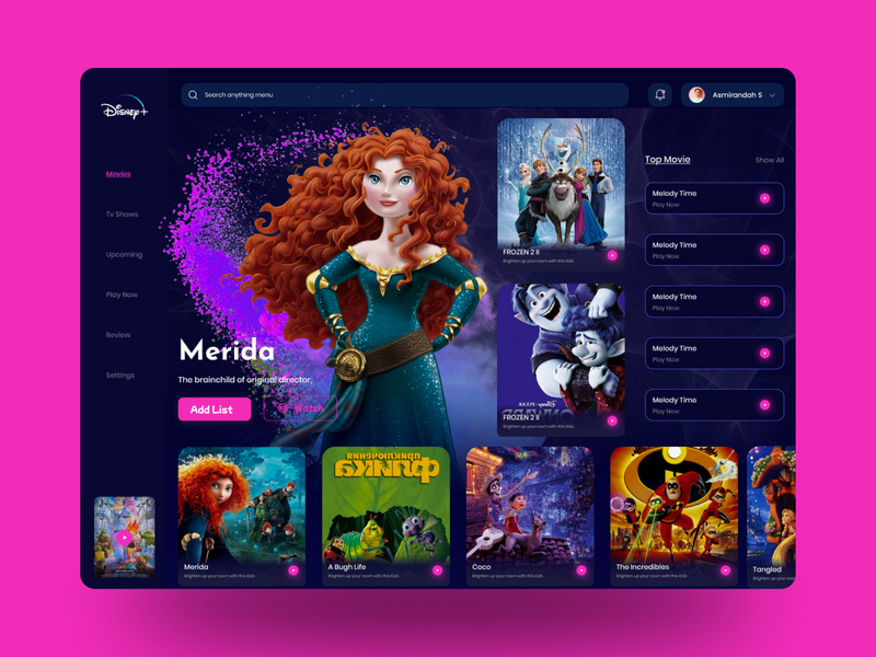 Disney+ Movie Landing Page design by UX Lab ~ EpicPxls