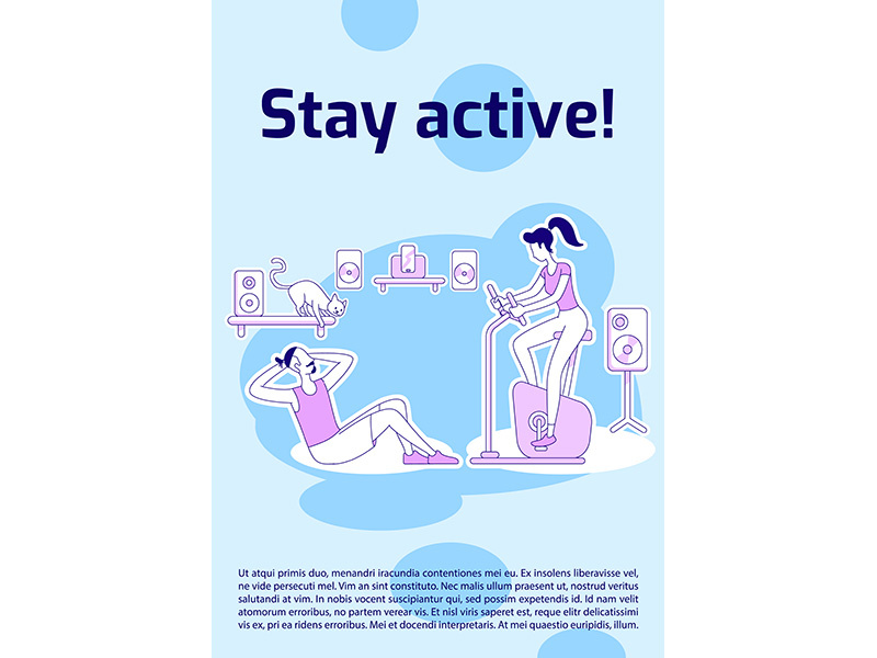 Stay active poster flat silhouette vector template by The ~ EpicPxls