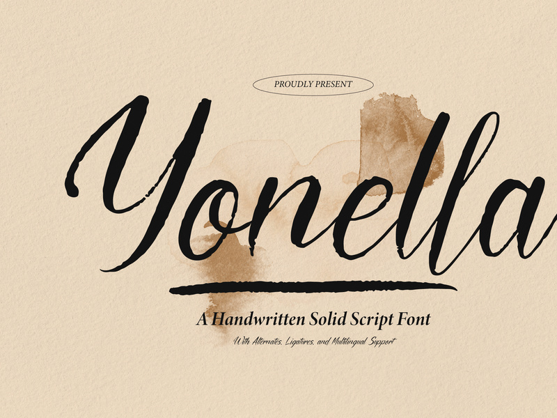 Yonella | Handwritten Solid Script by Gracetypestudio ~ EpicPxls