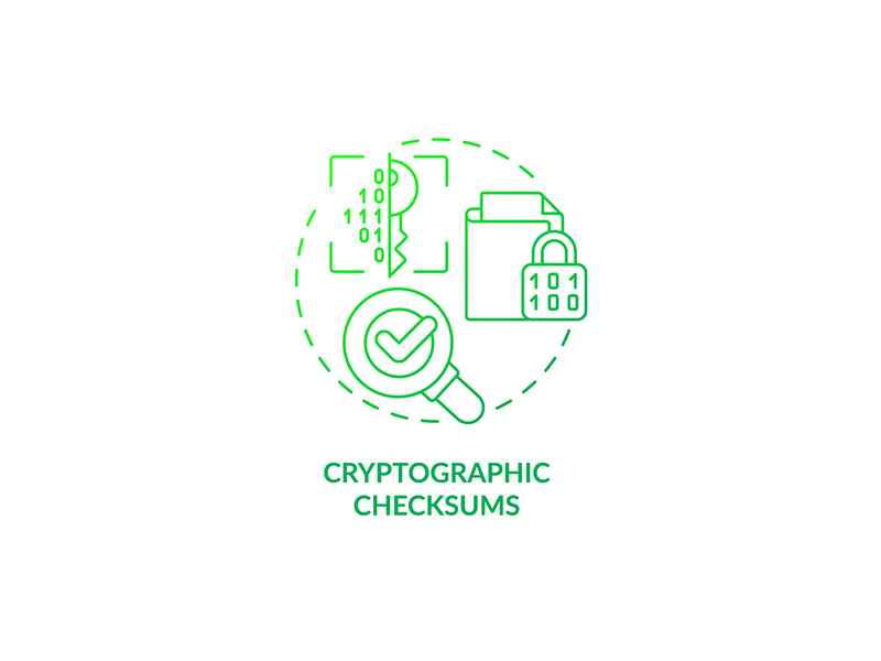 Cryptographic checksums green gradient concept icon by IMG ~ EpicPxls
