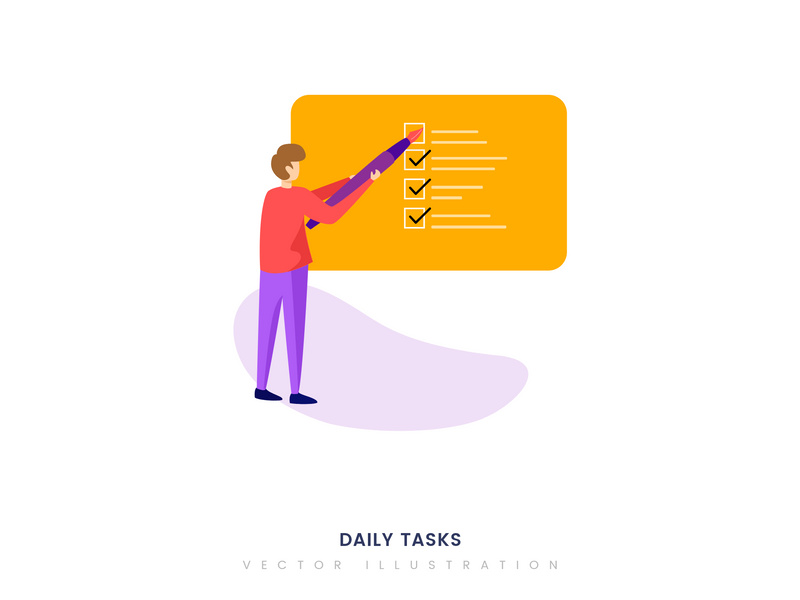 Daily Tasks illustration concept by TuyenHT ~ EpicPxls