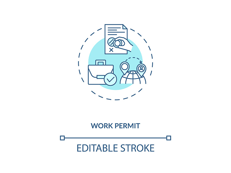 Work permit concept icon by bsd studio ~ EpicPxls