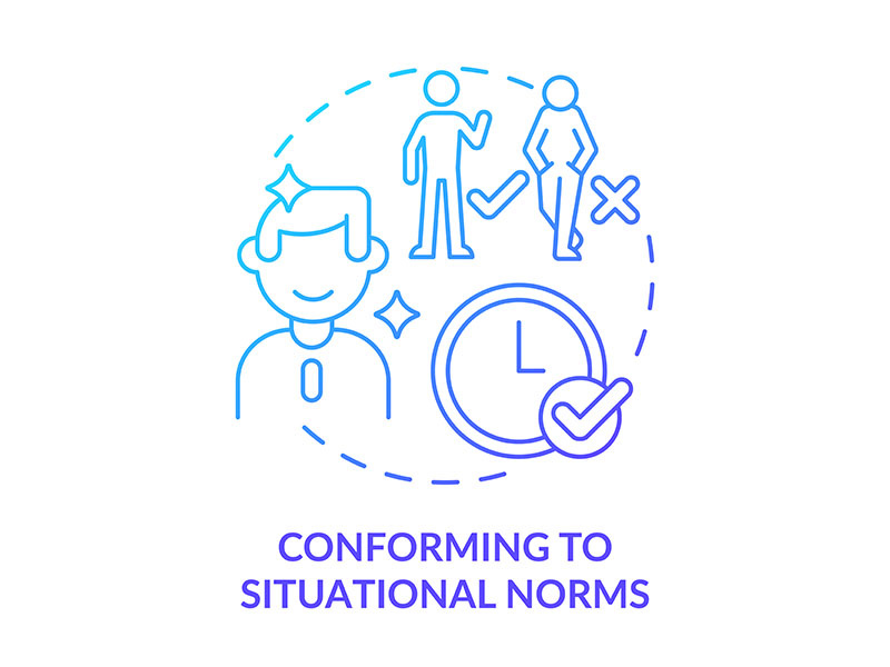 Conforming to situational norms blue gradient concept icon ~ EpicPxls