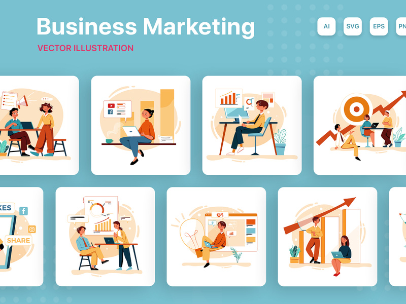 Business Marketing Illustrations by Freeslab88 ~ EpicPxls