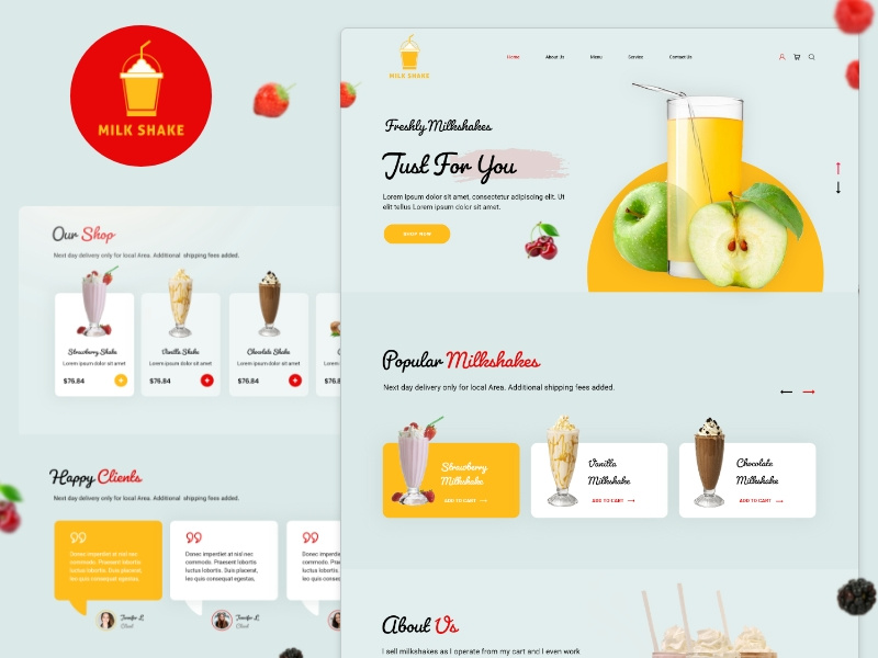 Milk Shake - UI Adobe XD by Charlestsmith888 ~ EpicPxls