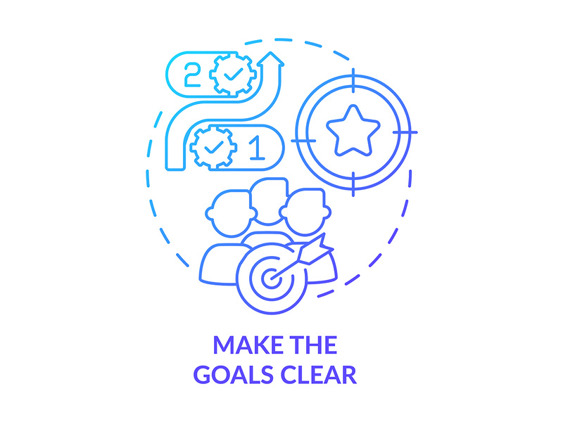 Make goals clear blue gradient concept icon by bsd studio ~ EpicPxls