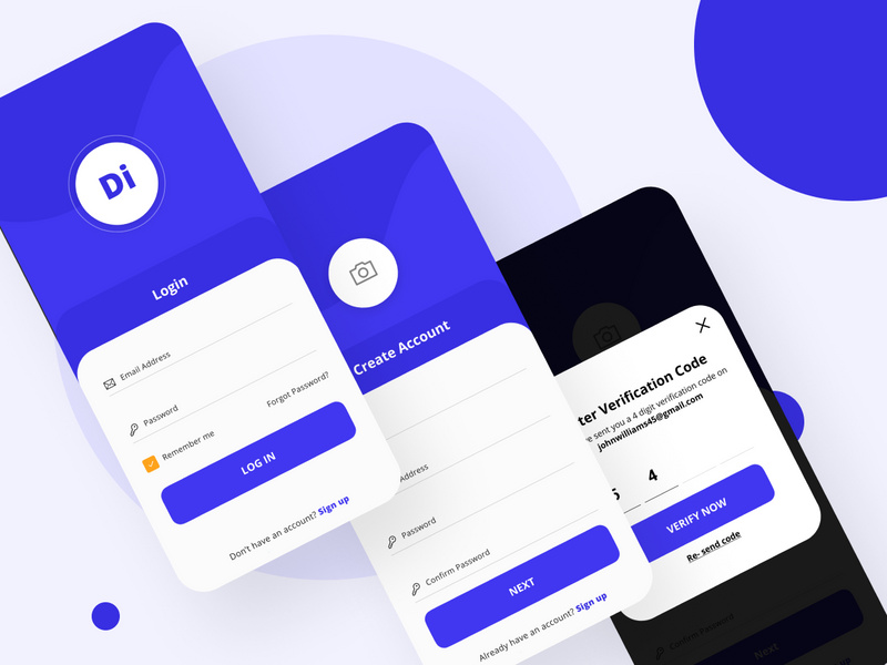 Mobile App Login, Signup, Verify UI by DeepDesigns ~ EpicPxls