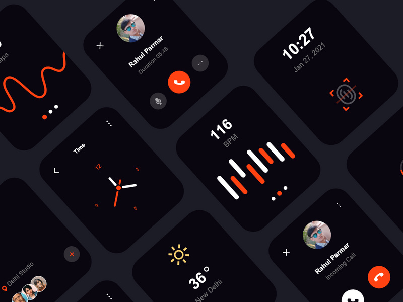 Clock Watch UI Kits - 2 Color Options by uiuxgt ~ EpicPxls