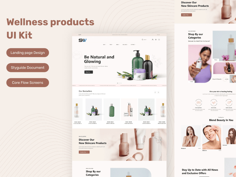 Wellness products website UI Kit by Sketchwire ~ EpicPxls