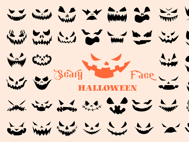 Scary halloween face Vector Illustration by ~ EpicPxls