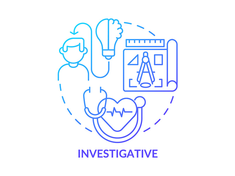 Investigative occupation blue gradient concept icon by bsd ~ EpicPxls