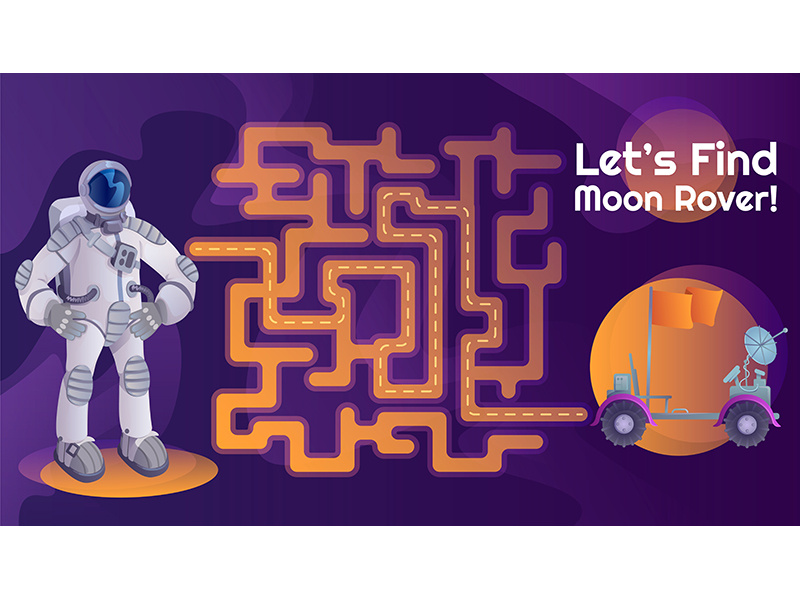 Astronaut moon rover labyrinth with cartoon character ~ EpicPxls