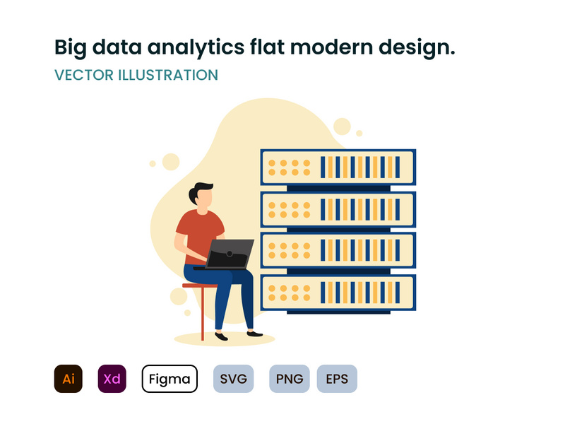 Big data analytics flat modern design. by TuyenHT ~ EpicPxls