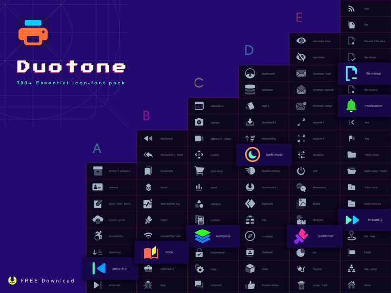 [Free] Essential Duotone Icon-Font Pack by Mohan ~ EpicPxls